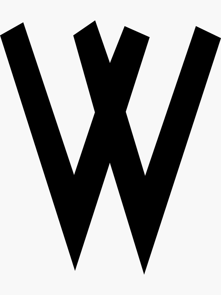 "W – Greek Mythology - Black Letter W " Sticker by MythologyMaster ...