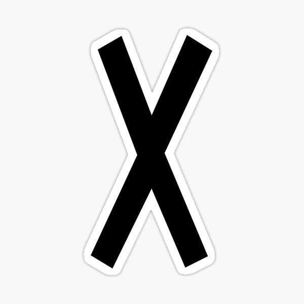 "X – Greek Mythology - Black Letter X " Sticker for Sale by ...
