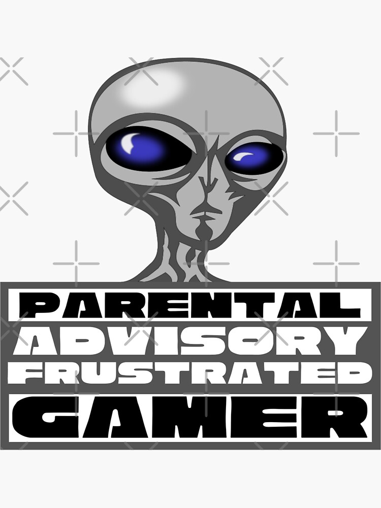 "Angry Alien Frustrated Gamer" Sticker for Sale by mewsis | Redbubble