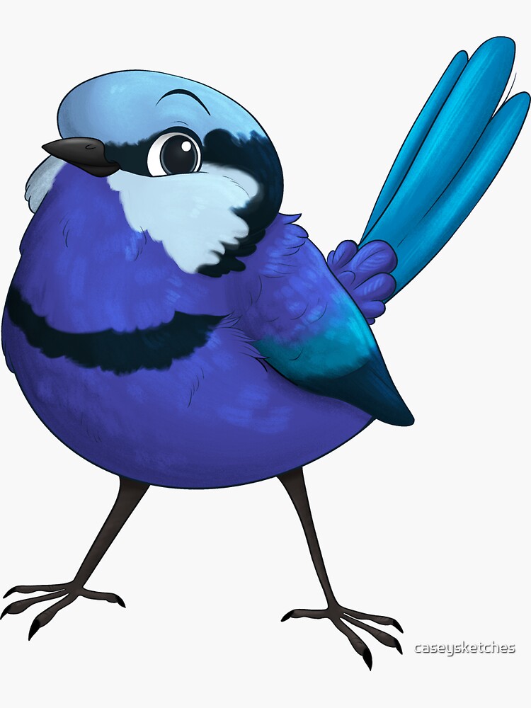 "Splendid Fairy Wren " Sticker for Sale by caseysketches | Redbubble