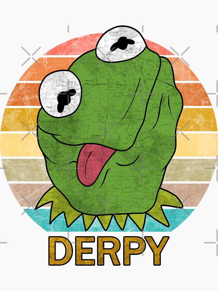 "Derpy Kermit The Frog" Sticker by ValentinaHramov | Redbubble