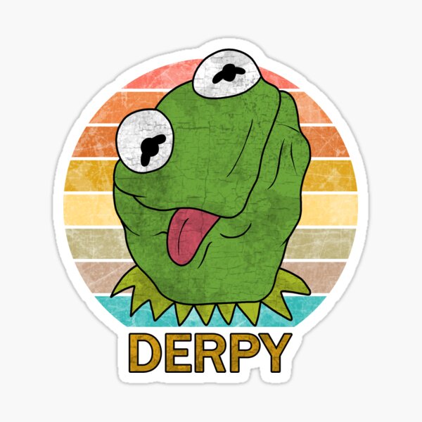 "Derpy Kermit The Frog" Sticker by ValentinaHramov | Redbubble