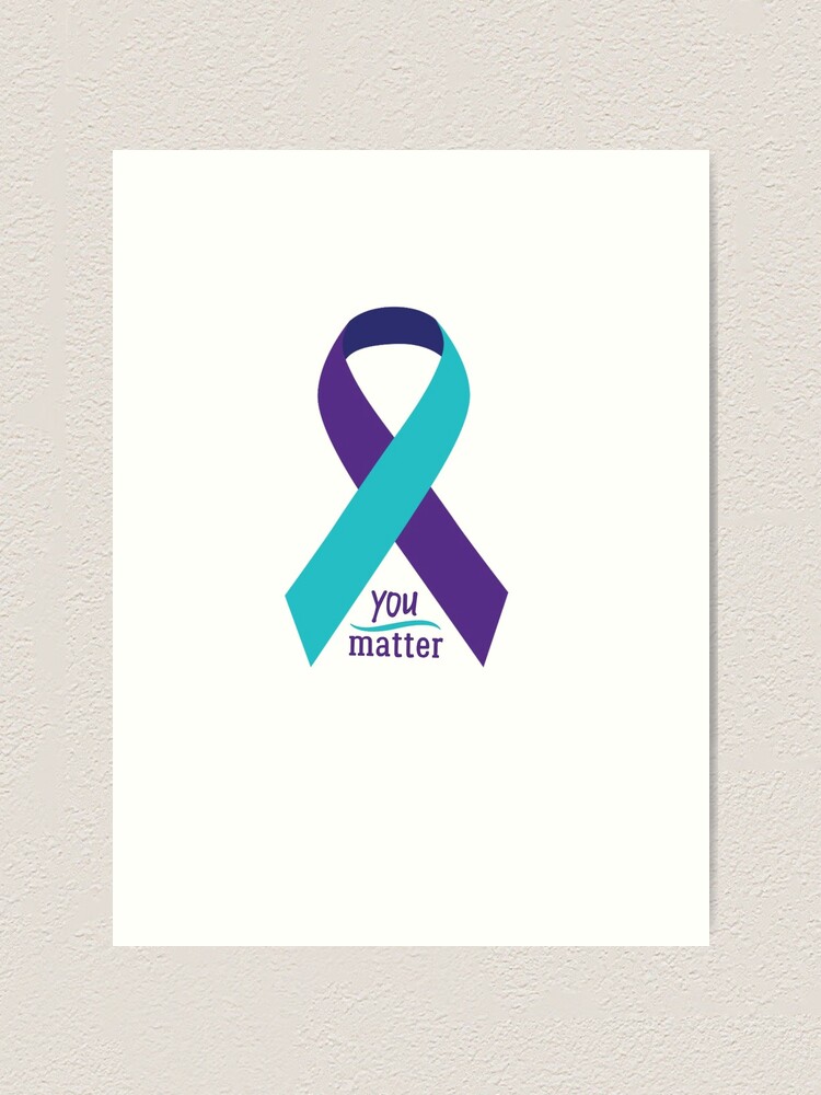 "You Matter Suicide Prevention Awareness Ribbon Sticker " Art Print for ...