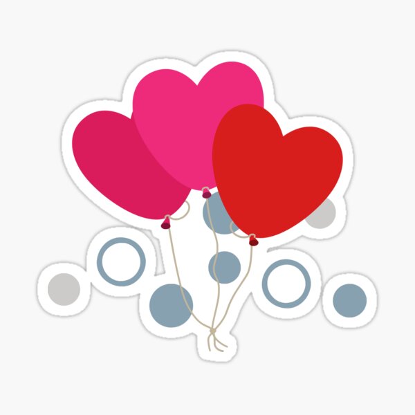 "Heart Balloons " Sticker for Sale by StoriesStore | Redbubble