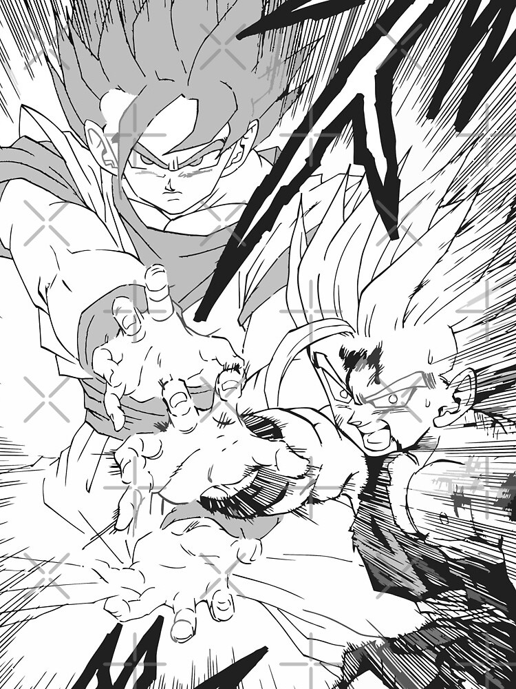 "Dragon Ball Z Father Son Kamehameha Goku and Gohan Manga Panel" Mini ...