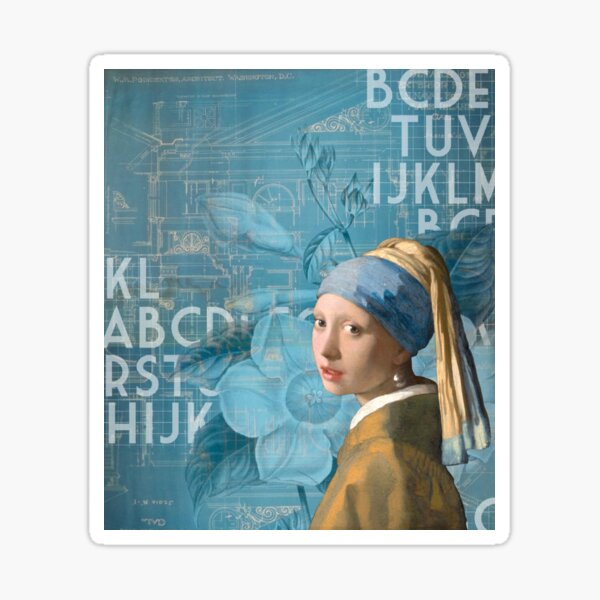 "Girl with pearl earring" Sticker for Sale by EstherGlas | Redbubble