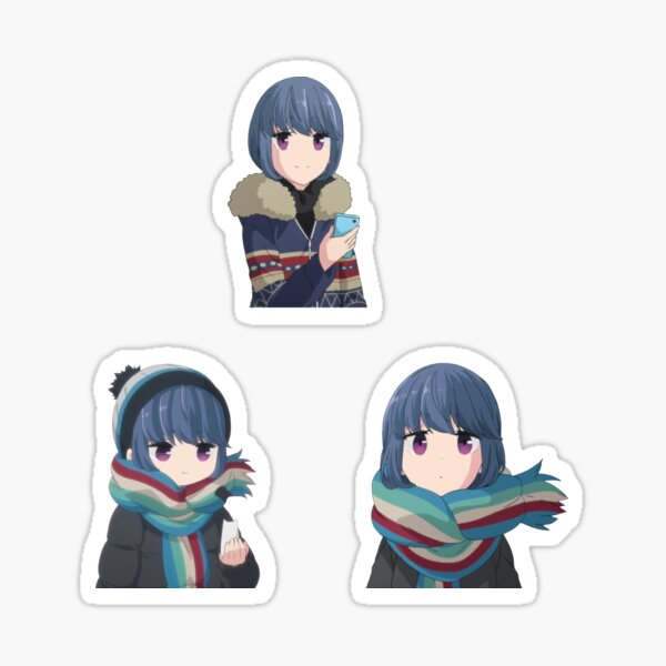 "Rin Shima - Yuru camp pack" Sticker for Sale by Arwain | Redbubble
