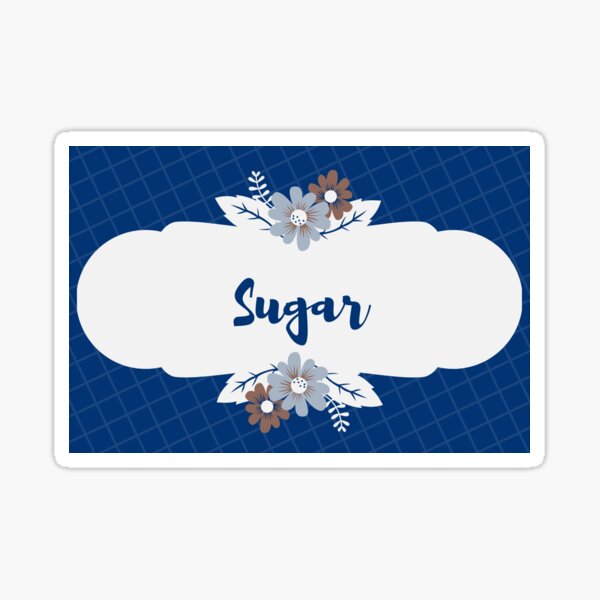 "Sugar Label Blue sticker Jar labels" Sticker by HomeCoordinator ...