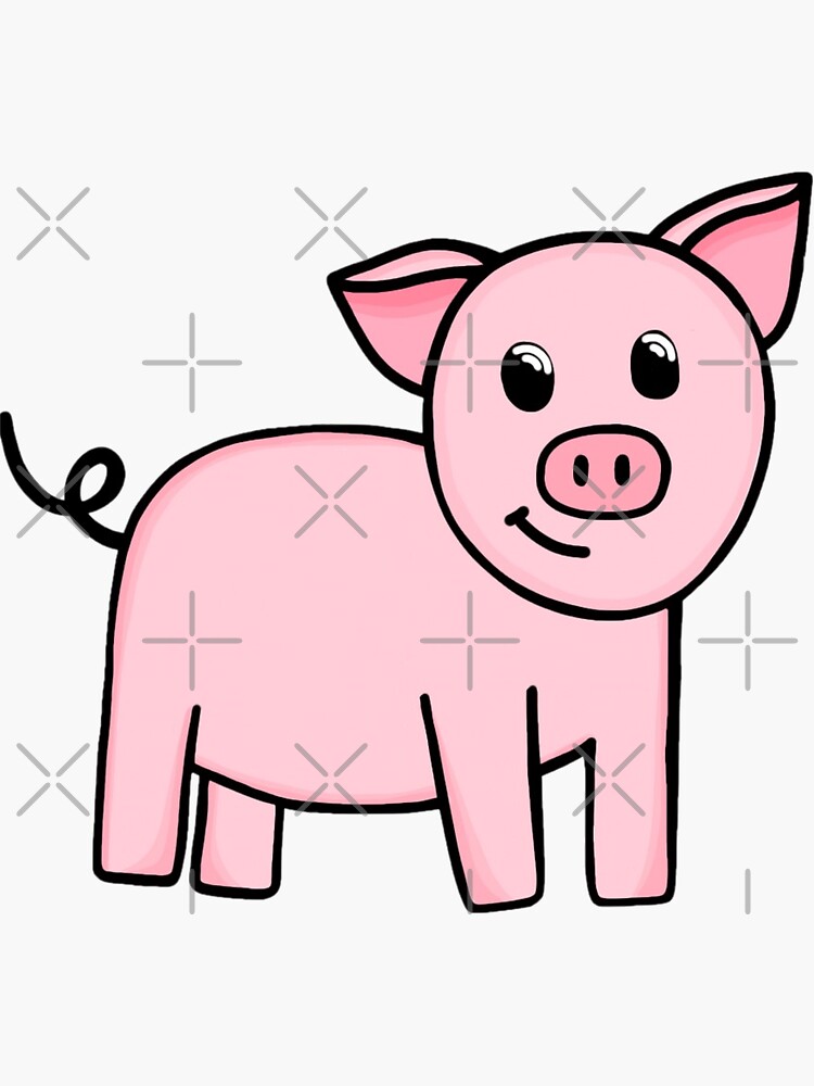 "Super Cute And Adorable Baby Pink Pig" Sticker for Sale by Barolina ...