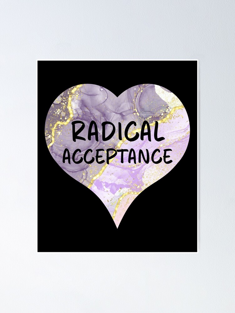"Radical Acceptance - Purple and Gold Heart" Poster for Sale by ...