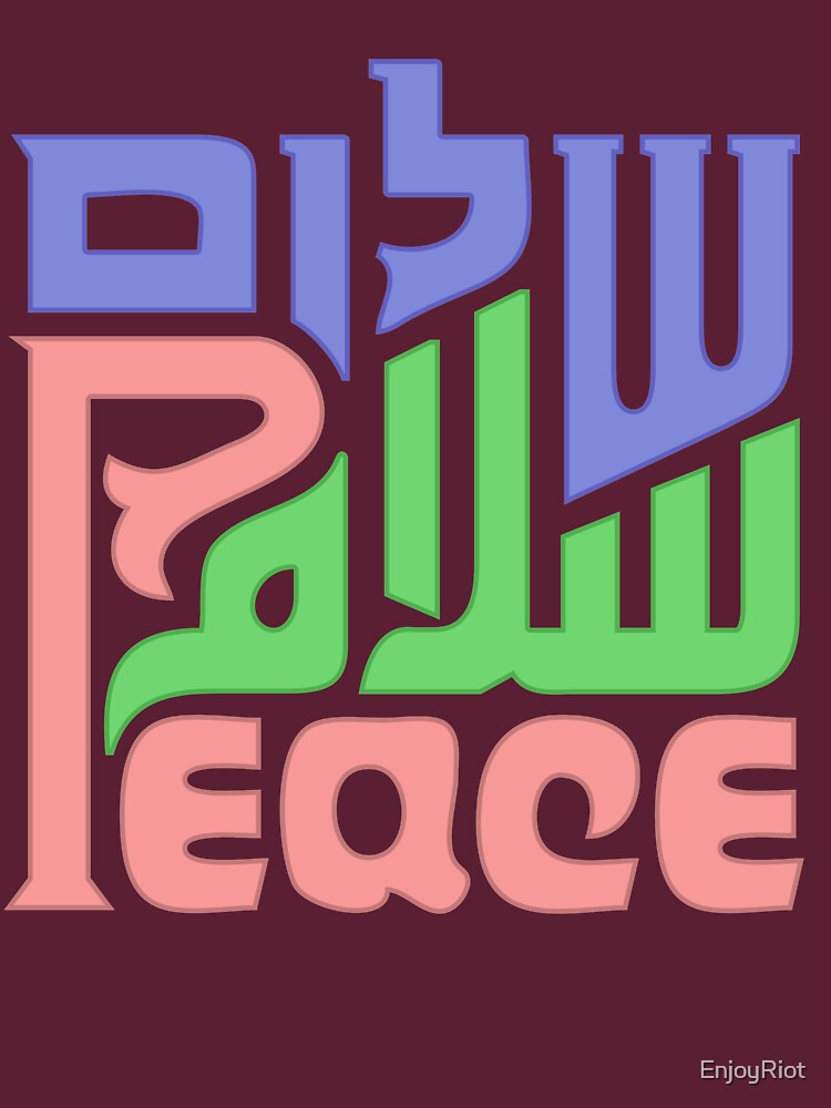 "Trilingual peace graphic " T-shirt by EnjoyRiot | Redbubble