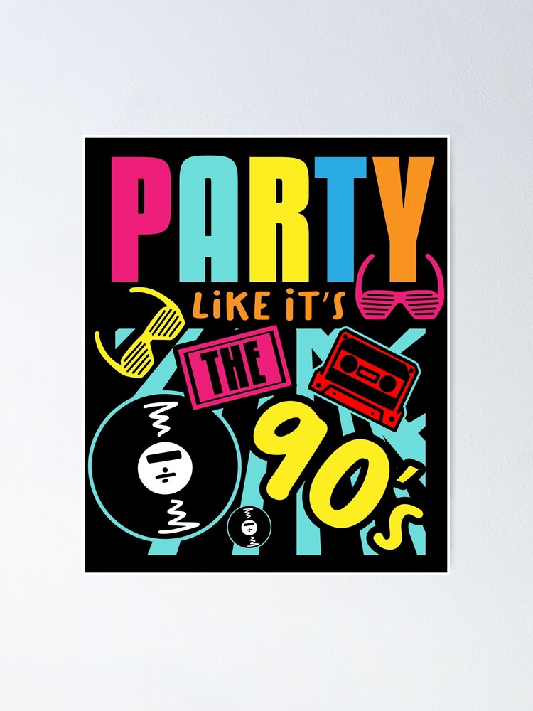 90s Poster Design A Colourful Retro 90s Poster Design With Boom Box