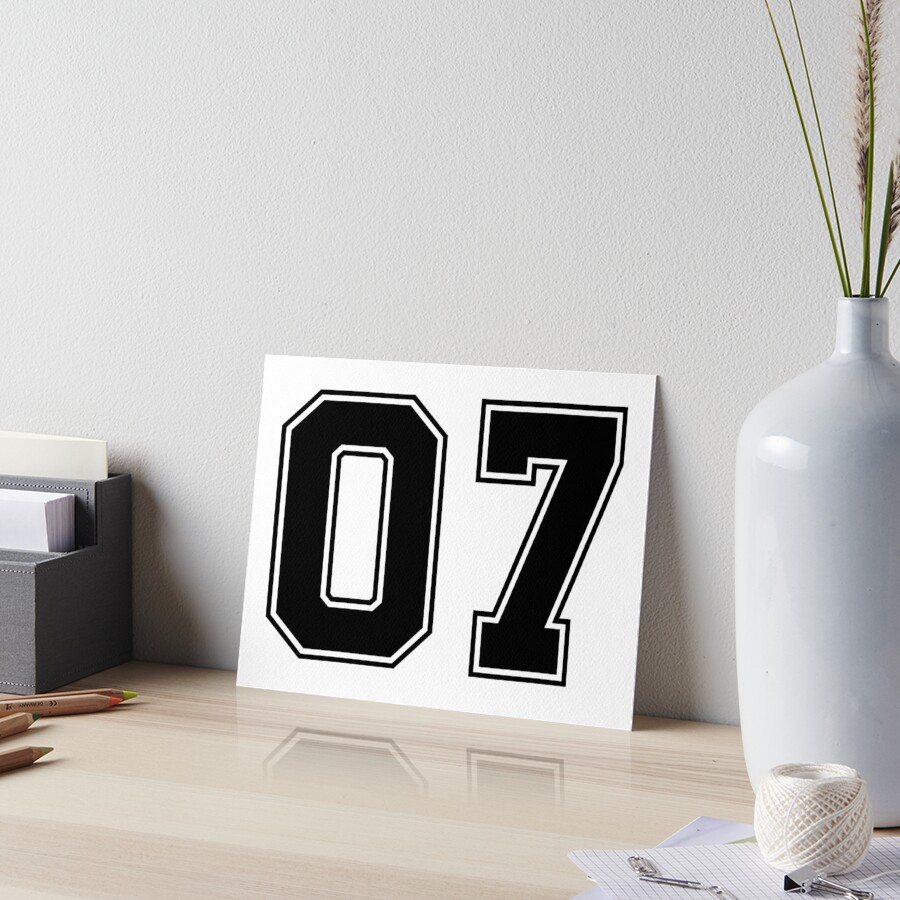 "07 American Football Classic Vintage Sport Jersey Number in black ...