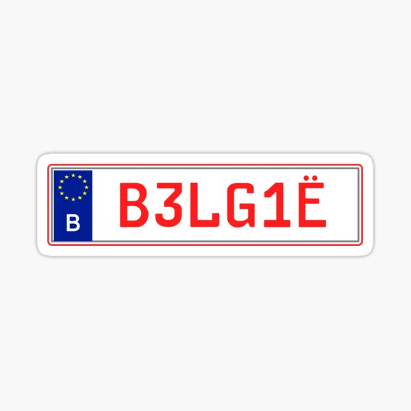 "Belgium België car license plate" Sticker for Sale by HAKVS | Redbubble