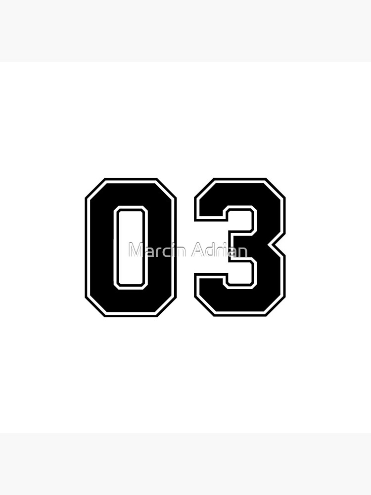 "03 American Football Classic Vintage Sport Jersey Number in black ...