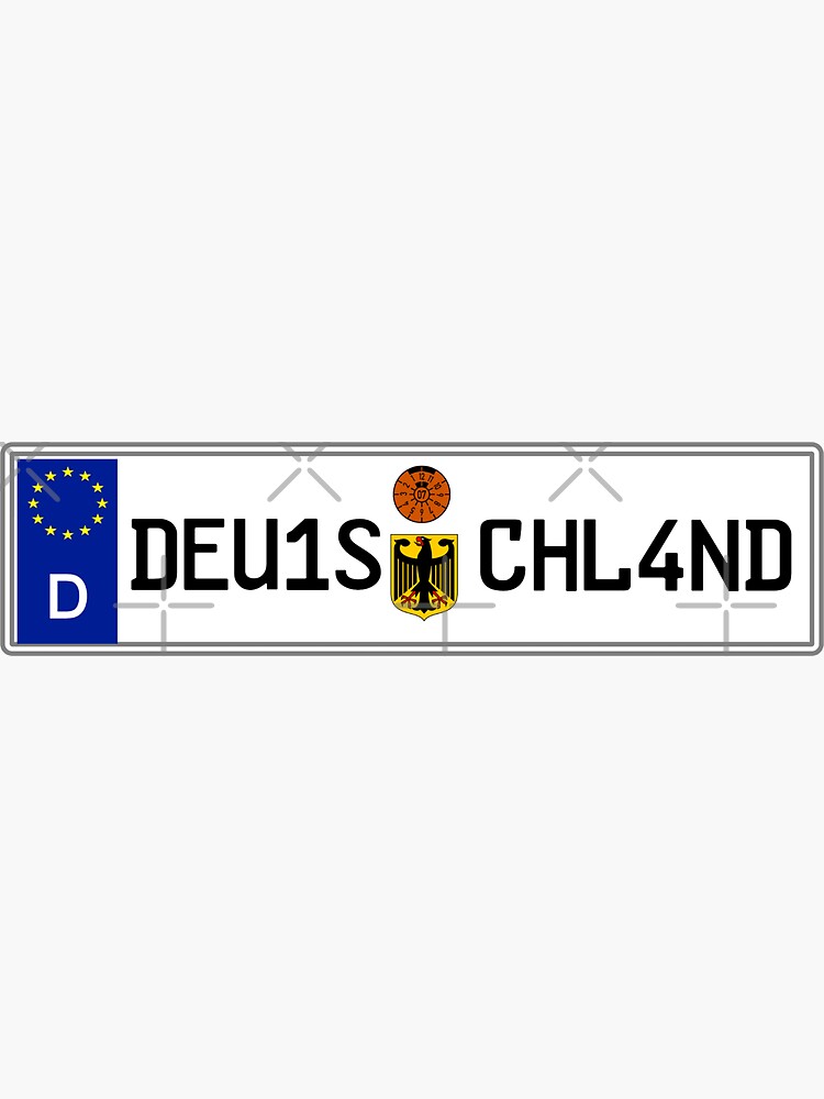 "Germany Deutschland car license plate" Sticker for Sale by HAKVS ...