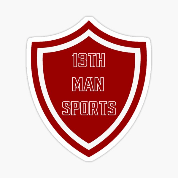 "13th Man Black Collection" Sticker by 13thmanpod | Redbubble