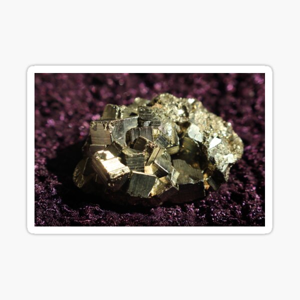 "Pyrite or fool`s gold" Sticker for Sale by pinkal | Redbubble