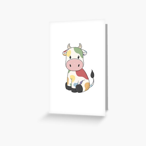 "Gay LGBT Cow Cartoon Cute Pride Flag" Greeting Card by taschaivy ...
