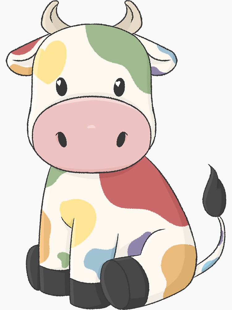 "Gay LGBT Cow Cartoon Cute Pride Flag" Sticker for Sale by taschaivy ...