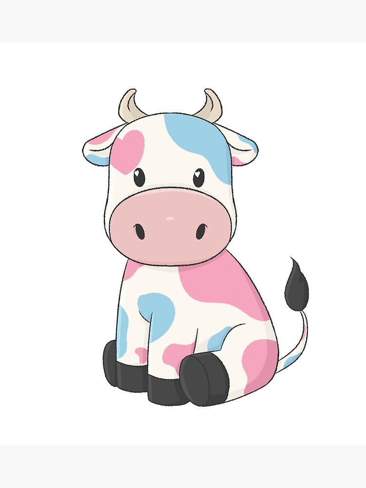 "Transgender Cow Cartoon Cute LGBT Pride Flag" Art Print by taschaivy ...