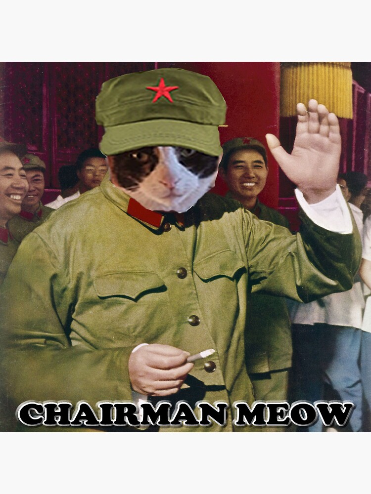 "Chairman Meow" Sticker by getguillotined | Redbubble
