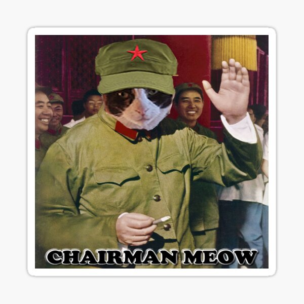 "Chairman Meow" Sticker by getguillotined | Redbubble