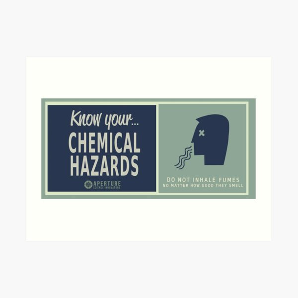 "Portal 2 Aperture Science Poster Know your Chemical Hazards" Art Print ...
