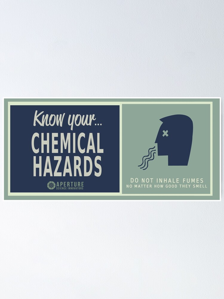 "Portal 2 Aperture Science Poster Know your Chemical Hazards" Poster ...