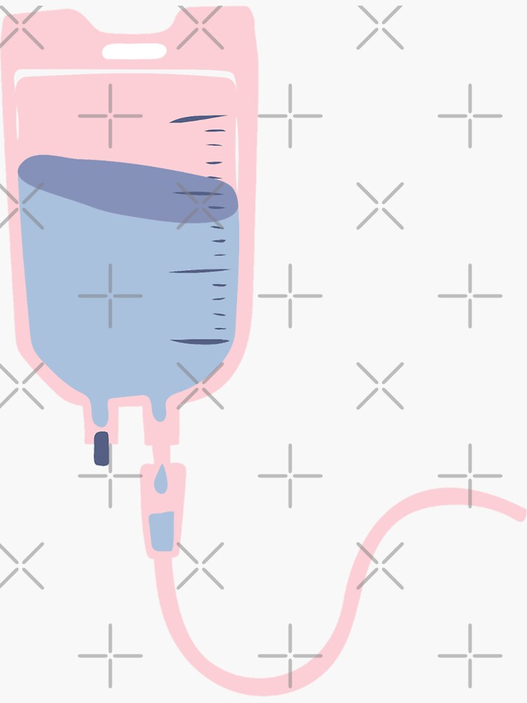 "Pink medical IV bag sticker - pink med student stickers - pink nurse ...