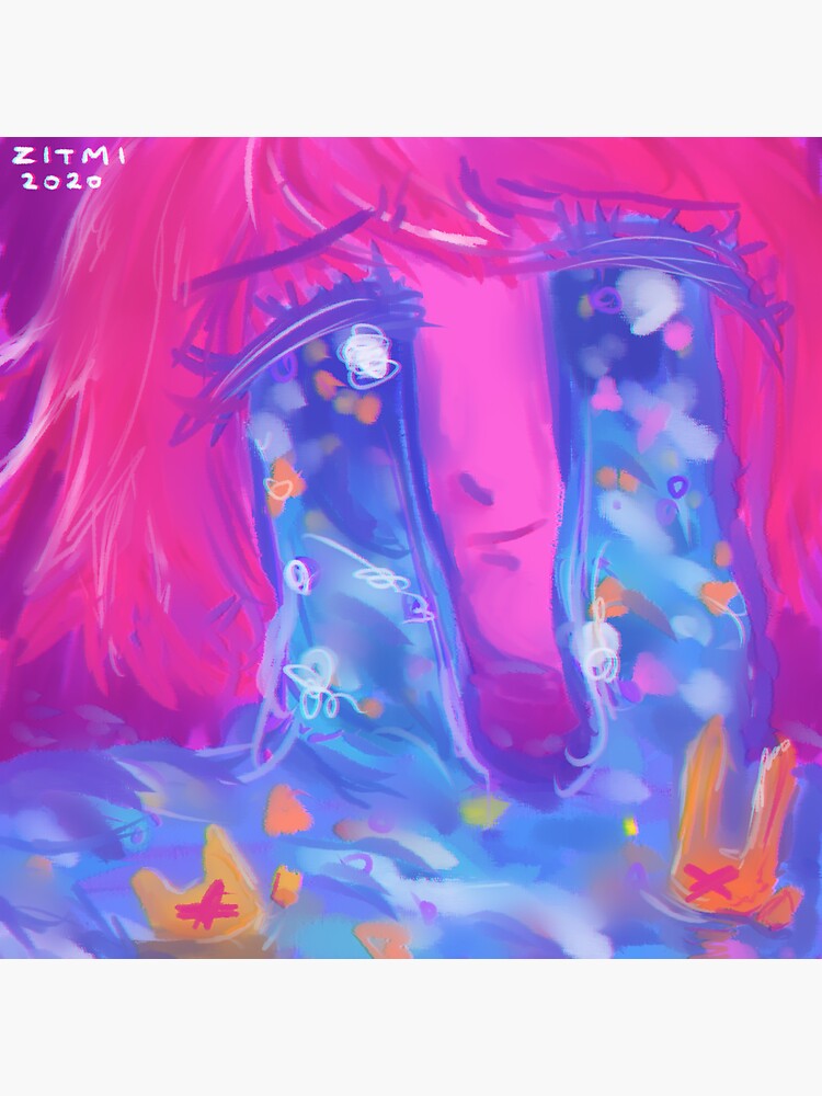 "Pink Crying" Sticker by zitmi | Redbubble