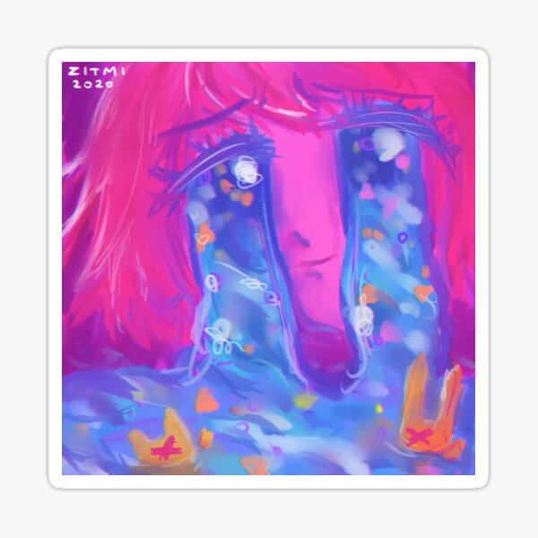 "Pink Crying" Sticker by zitmi | Redbubble