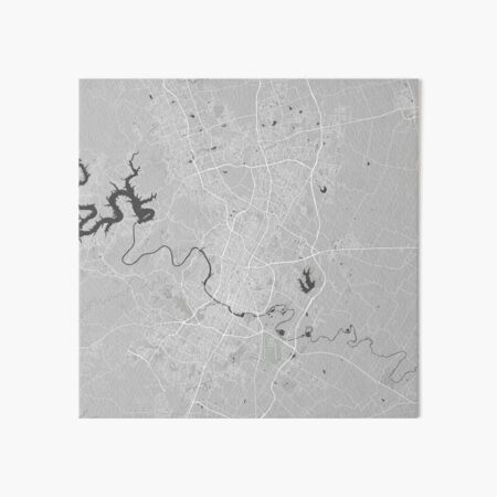 "Austin minimalistic map monochrome gray" Art Board Print for Sale by ...