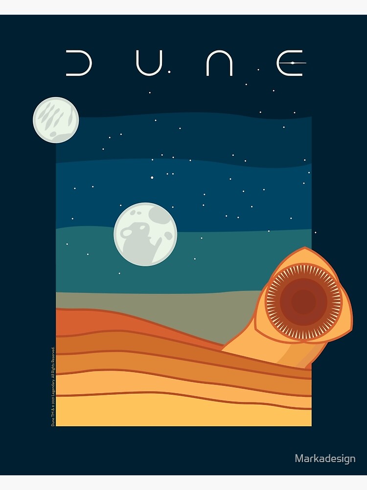 Dune Sandworm and Moons, dark backgrounds (Dune 2020) Premium Matte ...