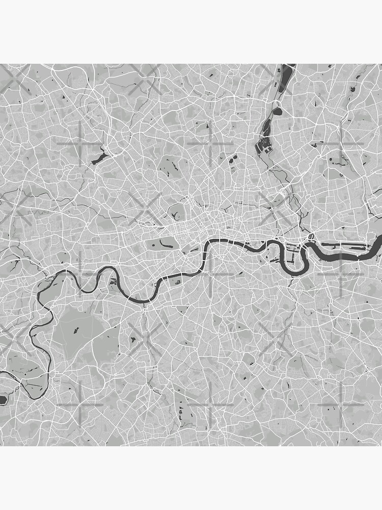 "London minimalistic map monochrome gray" Sticker for Sale by ...