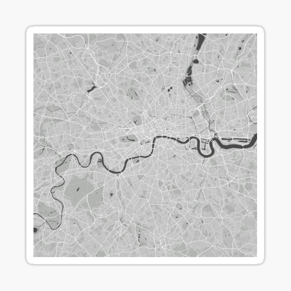 "London minimalistic map monochrome gray" Sticker for Sale by ...