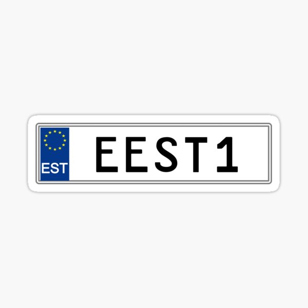 "Estonia Eesti car license plate" Sticker by HAKVS | Redbubble