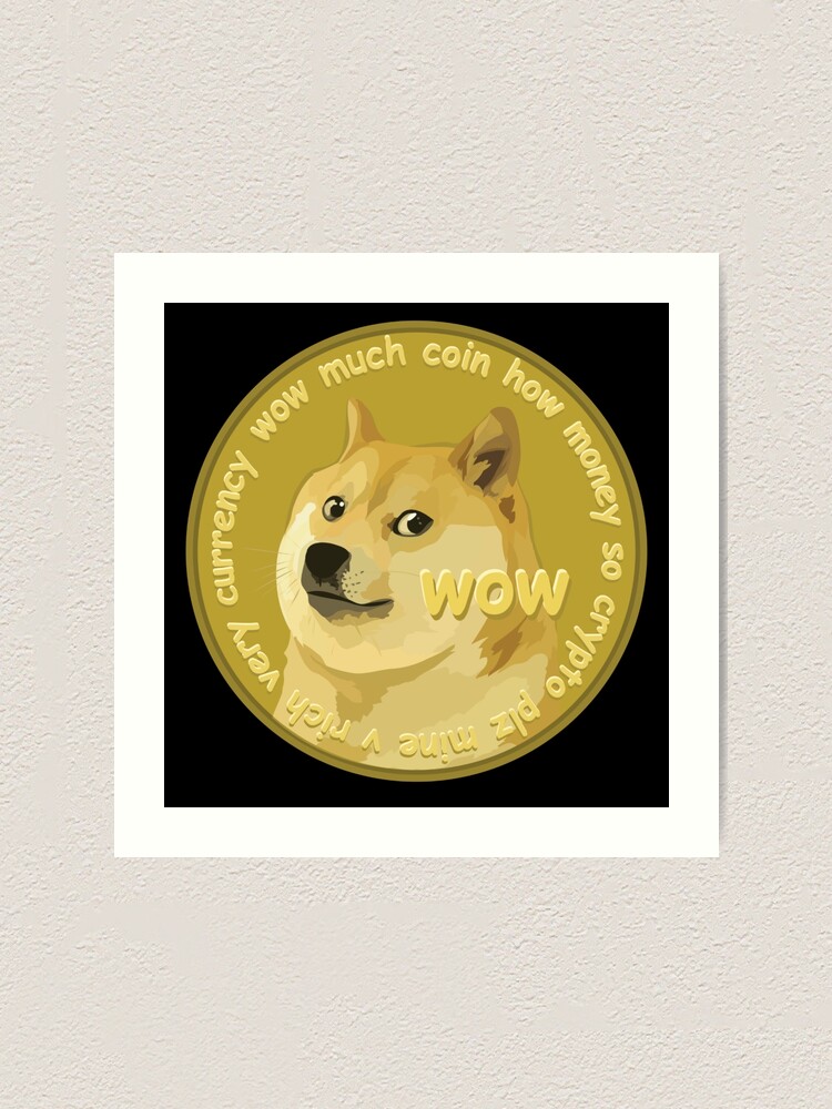 "Dogecoin dog coin logo" Art Print by Blacksoulgear | Redbubble