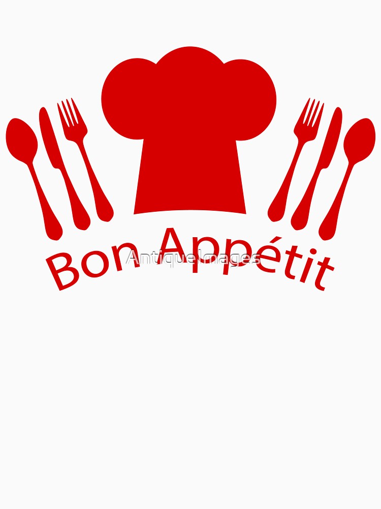 "Bon Appetit Red French Chef's Hat" T-shirt for Sale by AntiqueImages ...
