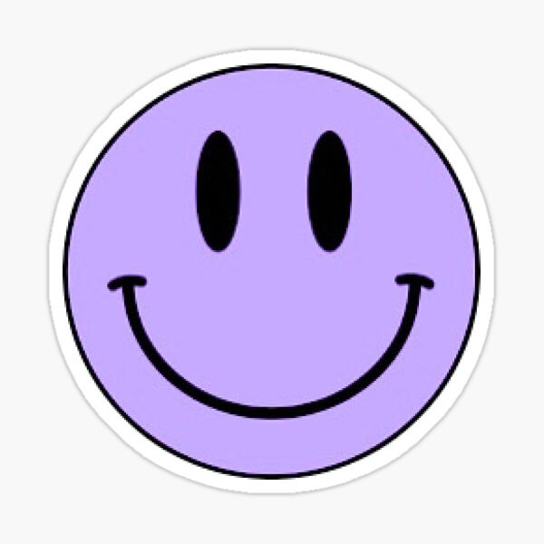 "purple smiley face" Sticker for Sale by strawberrymllk | Redbubble