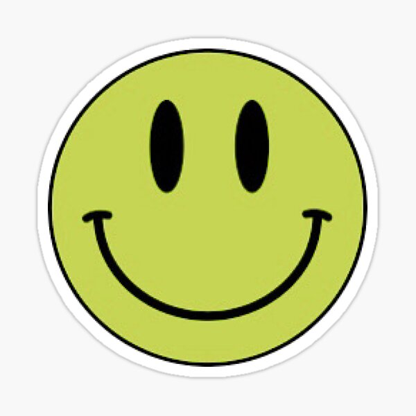 "green smiley face" Sticker by strawberrymllk | Redbubble