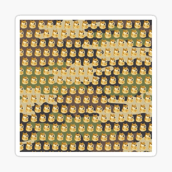"Doge Army, dogecoin army, doge camo," Sticker for Sale by ...