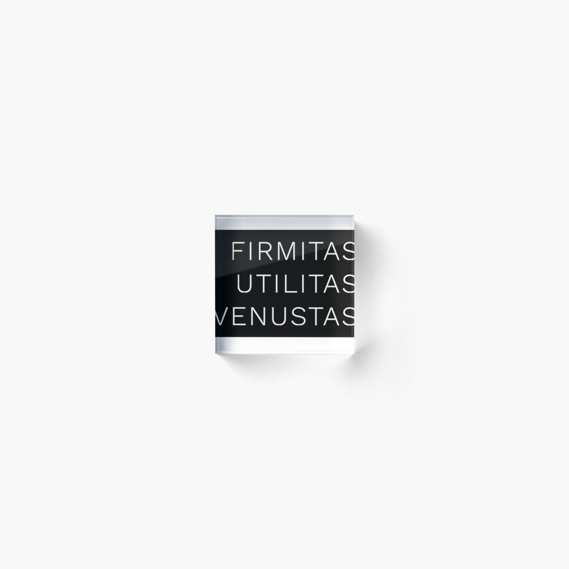 "Firmitas, Utilitas, Venustas Vitruvius - Architektur" Acrylblock von ...