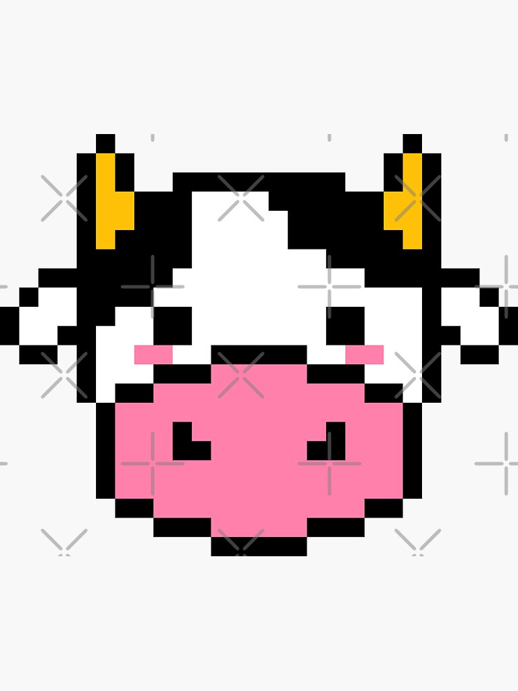 "Pixel cow " Sticker for Sale by Janelleybean | Redbubble