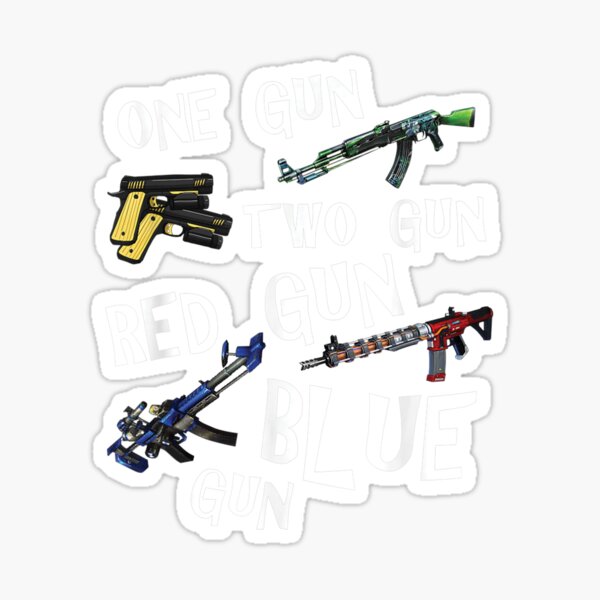 "One Gun Two Gun Red Gun Blue Gun Funny Essential Classic shirts ...