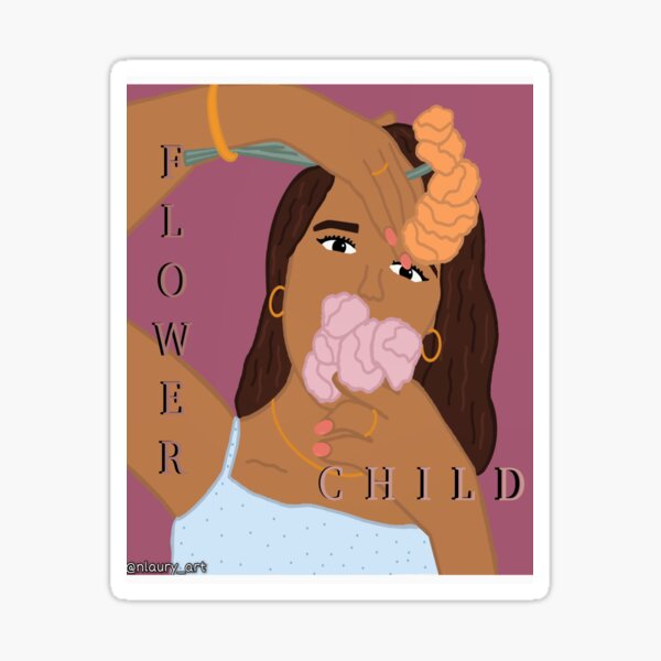 "Flower Child" Sticker by NLauryArt | Redbubble