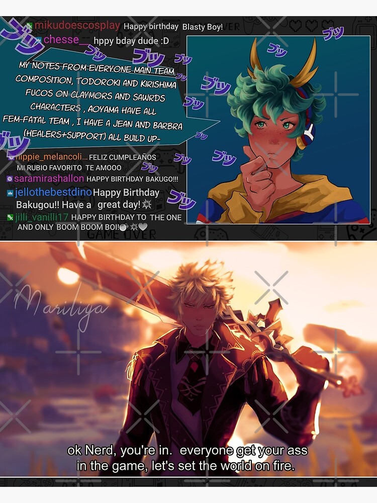 "streamers Au_genshin_Deku" Photographic Print by Mari-Firefly | Redbubble