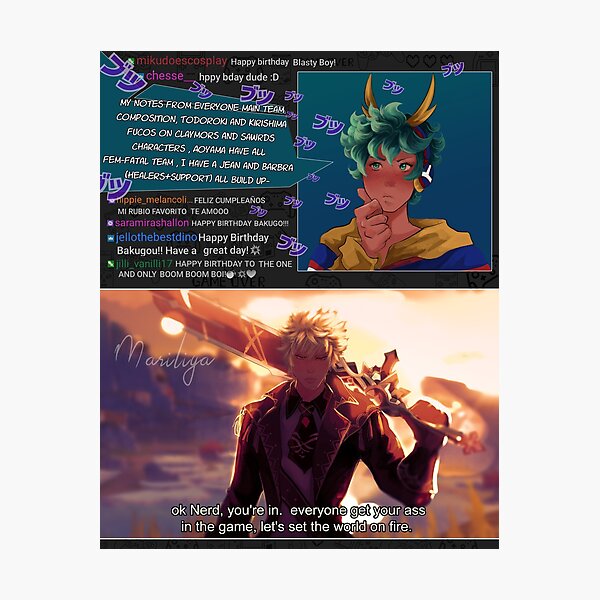 "streamers Au_genshin_Deku" Photographic Print by Mari-Firefly | Redbubble