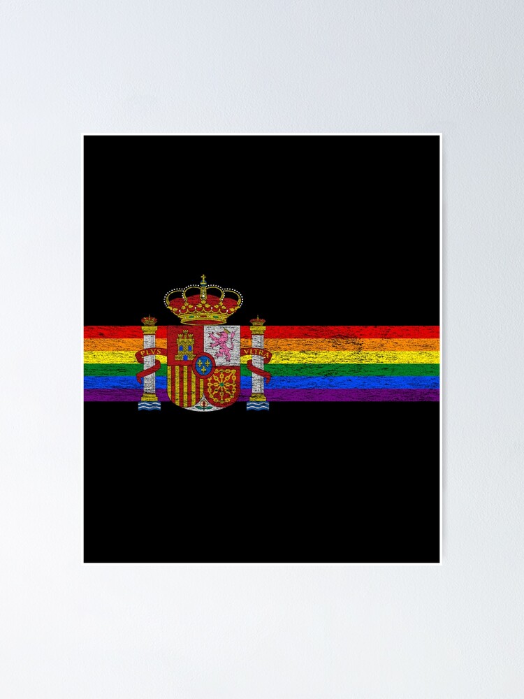 "SPAIN FLAG SPANISH LGBTQ RAINBOW PRIDE" Poster by enigmaticone | Redbubble