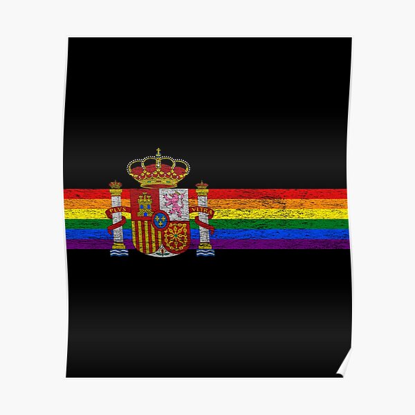 "SPAIN FLAG SPANISH LGBTQ RAINBOW PRIDE" Poster by enigmaticone | Redbubble